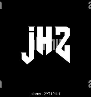 JHZ letter logo design for technology company. JHZ logo design black ...