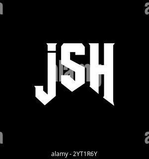 JSH letter logo design for technology company. JSH logo design black ...