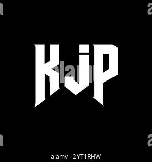 KJP letter logo design for technology company. KJP logo design black ...