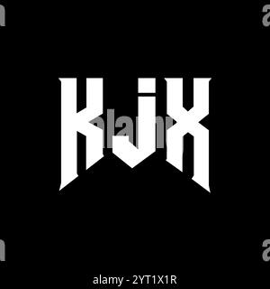 KJX letter logo design for technology company. KJX logo design black ...