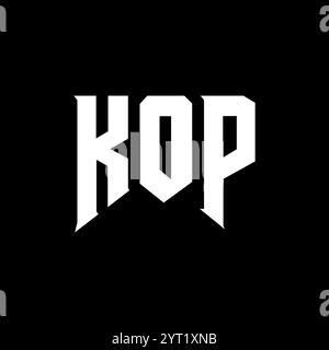 KOP letter logo design for technology company. KOP logo design black ...