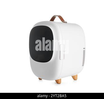 Small cosmetic refrigerator on white background Stock Photo - Alamy
