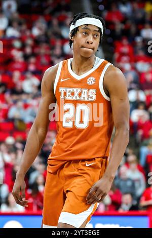 Texas guard Tre Johnson (20) is introduced prior to a First Four ...