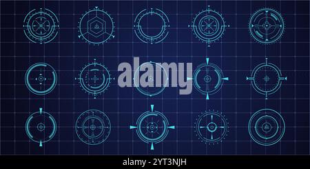 Hud target pointer. Laser crosshair collimator sight, optical aiming ...