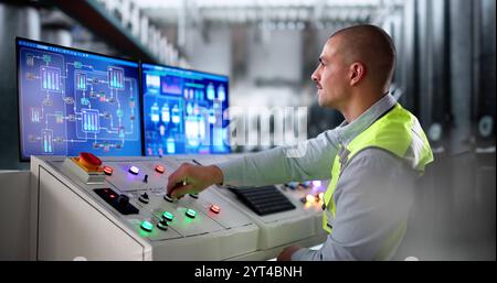 Scada Control Technology At Wine Fermentation Factory Stock Photo - Alamy