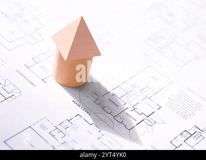 Floor plans and building block houses Stock Photo - Alamy