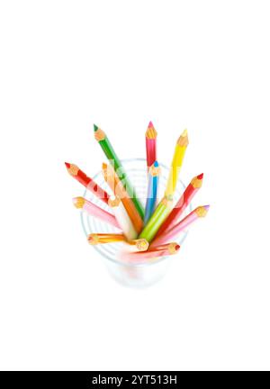 Coloured pencils in a glass Stock Photo - Alamy