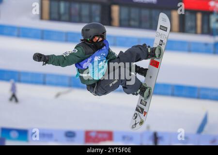 Rise Kudo of Japan competes during run 2 of the women's snowboard ...