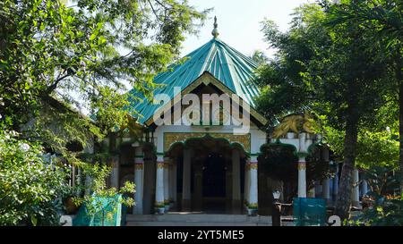 Entrance of Uttara Kamalabari Satra, a temple dedicated to Lord Krishna, located in Majuli ...