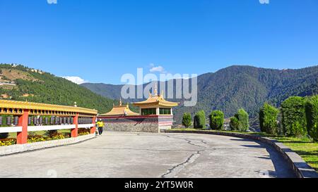 Picturesque view of Thupsung Dhargye Ling Monastery surrounded by ...