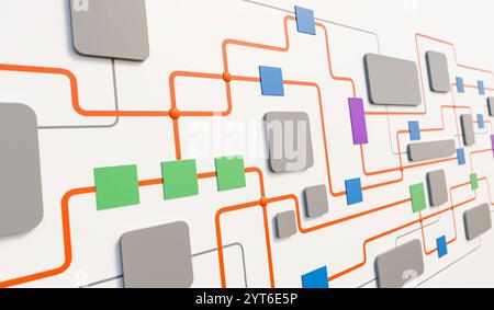 Flow chart or decision tree, close up. Business flow chart, organigram ...