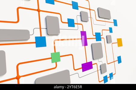 Flow chart or decision tree, close up. Business flow chart, organigram ...