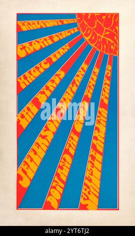 Psychedelic poster for The Byrds 1967 concert at the Fillmore ...