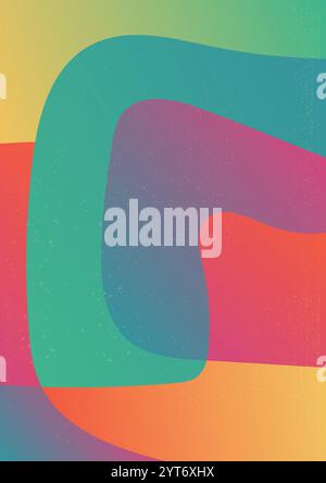 Retro Textured Gradient in Warm Hues. Abstract gradient background with flowing. Subtle grainy ...