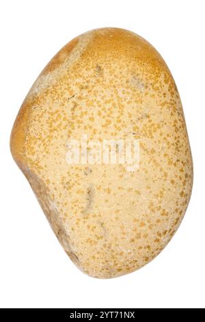 Top view of single yellow pebble isolated on white background Stock ...