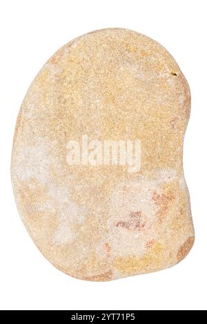 Top view of single yellow pebble isolated on white background Stock ...