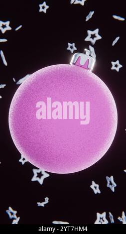 Image of falling confetti and merry christmas text over purple ...