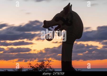 England, Kent, Cliffsend, Pegwell Bay, The Viking Longship Hugin Stock ...
