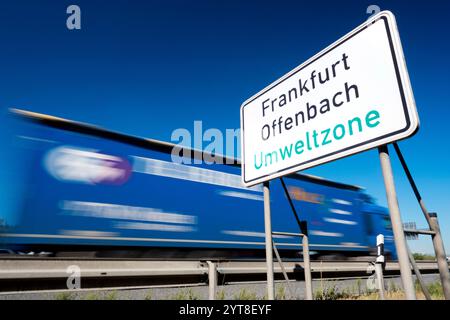 Environmental zone sign on the A5 with truck Stock Photo - Alamy