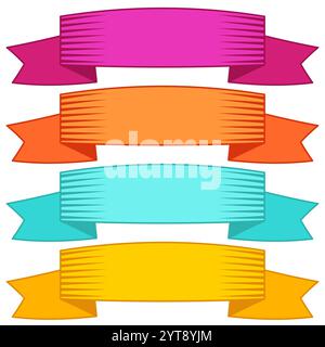Set of four multicolor ribbons and banners for web design. Great design ...