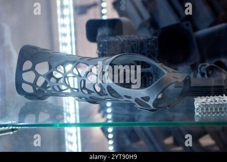 Hand splint corset prosthesis printed on 3D printer from molten black ...