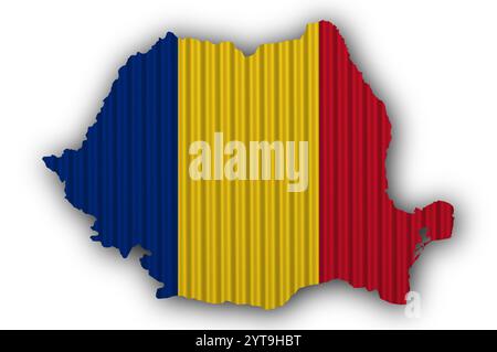 Map of Romania on texture Stock Photo - Alamy