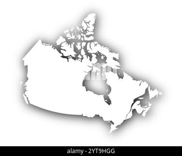 Map of Canada with shadows Stock Photo - Alamy