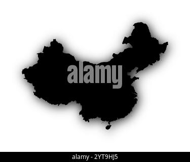 Map of China with shadow Stock Photo - Alamy