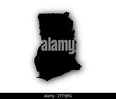 Map of Ghana with shadow Stock Photo - Alamy