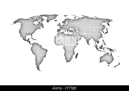 world map on old linen Stock Photo - Alamy