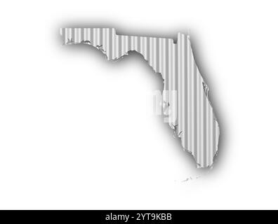 Map of Florida on corrugated iron Stock Photo - Alamy