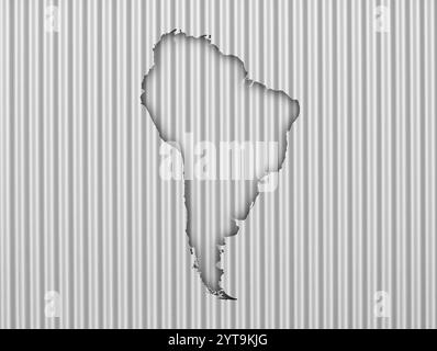 Map of South America on corrugated iron Stock Photo - Alamy