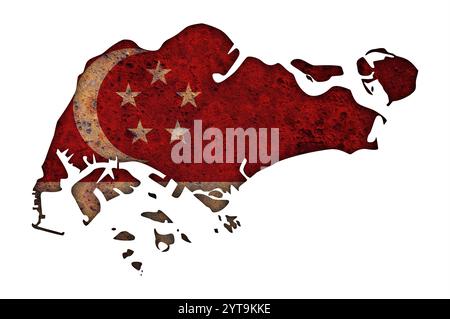 Map of Singapore on texture Stock Photo - Alamy