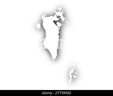 Map of Bahrain with shadows Stock Photo - Alamy