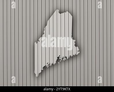 Map of Maine on corrugated iron Stock Photo - Alamy