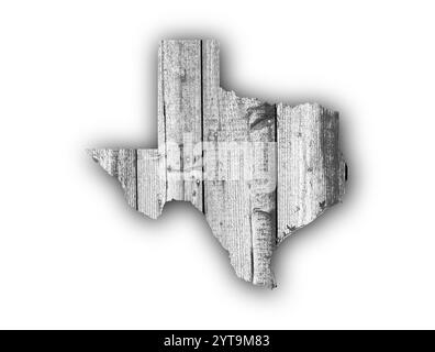 Map of Texas on weathered wood Stock Photo - Alamy