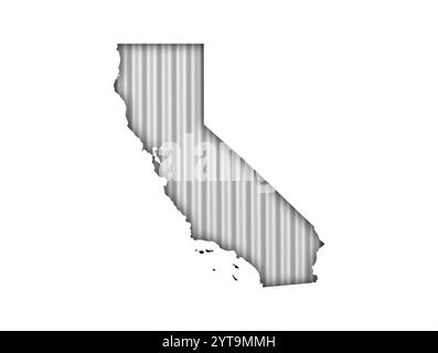 Map of California on corrugated iron Stock Photo - Alamy