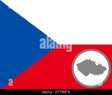 Czech Republic outline map. Czechia red border. Country name ...