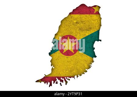 Map and flag of Grenada on weathered concrete Stock Photo - Alamy