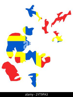 Flag in map of the Orkney Islands Stock Photo - Alamy