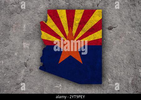 Map of Arizona, flag map, National colors background Stock Photo - Alamy