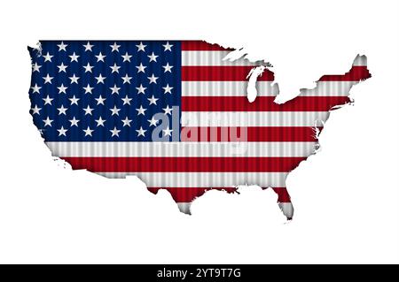 Map of the USA on corrugated iron Stock Photo - Alamy