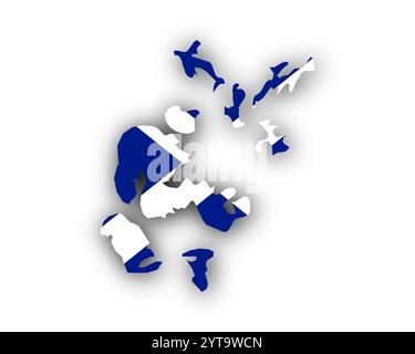 Flag in map of the Orkney Islands Stock Photo - Alamy