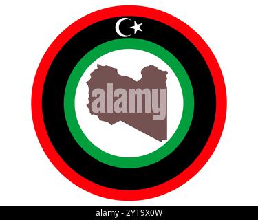 Libya flag map on white background with clipping path 3d illustration ...
