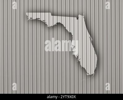 Map of Florida on corrugated iron Stock Photo - Alamy