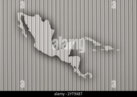 Map of Central America on corrugated iron Stock Photo - Alamy