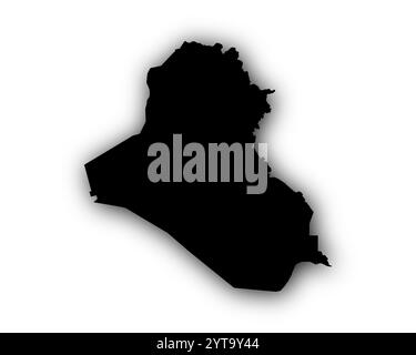 Map of Iraq with shadows Stock Photo - Alamy