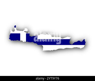 Map of Crete with shadows Stock Photo - Alamy