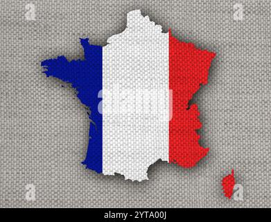 Map of France on texture Stock Photo - Alamy