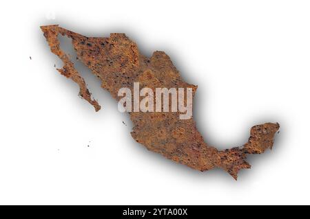 Map of Mexico on rusty metal Stock Photo - Alamy